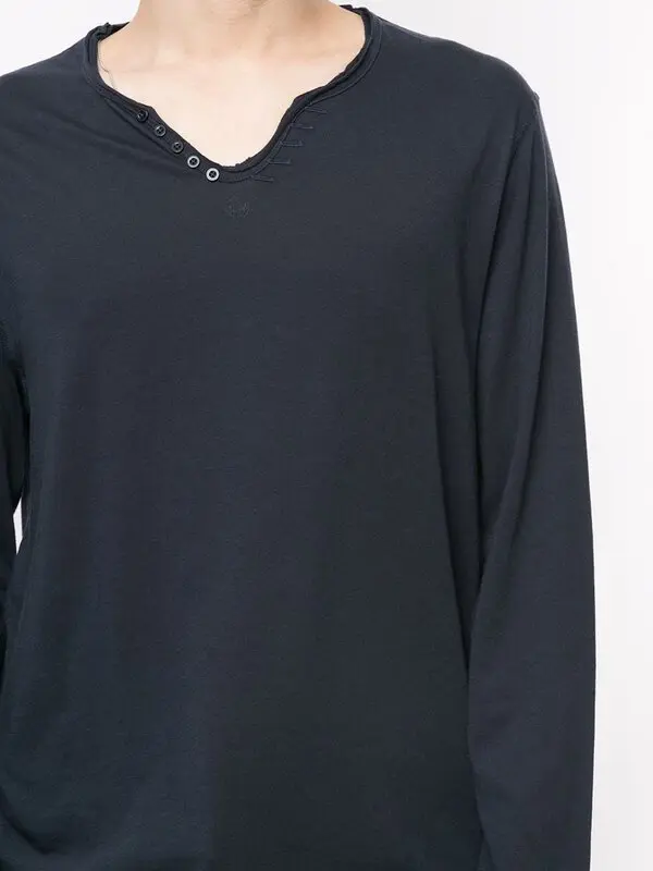 Zadig&Voltaire Long-sleeve V-neck T-shirt - Blue