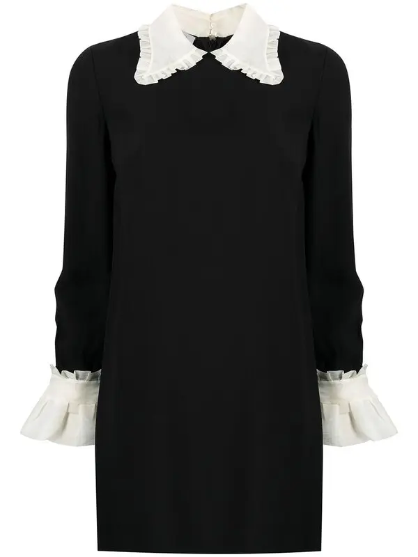 Miu Miu Peter Pan Collar Dress - Black | Editorialist