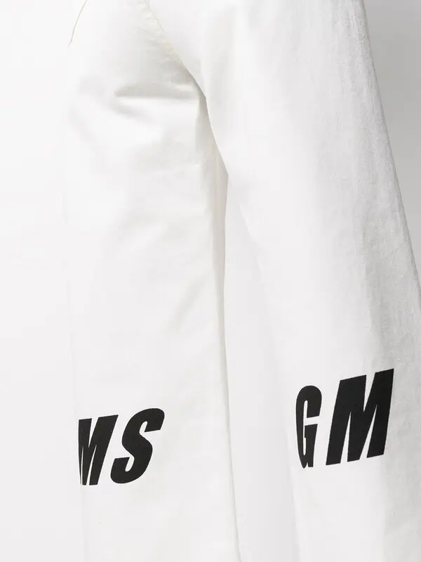 MSGM Logo-print Cropped Jeans