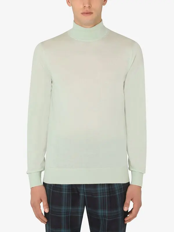 Dolce & Gabbana Knitted Roll-neck Jumper - Green