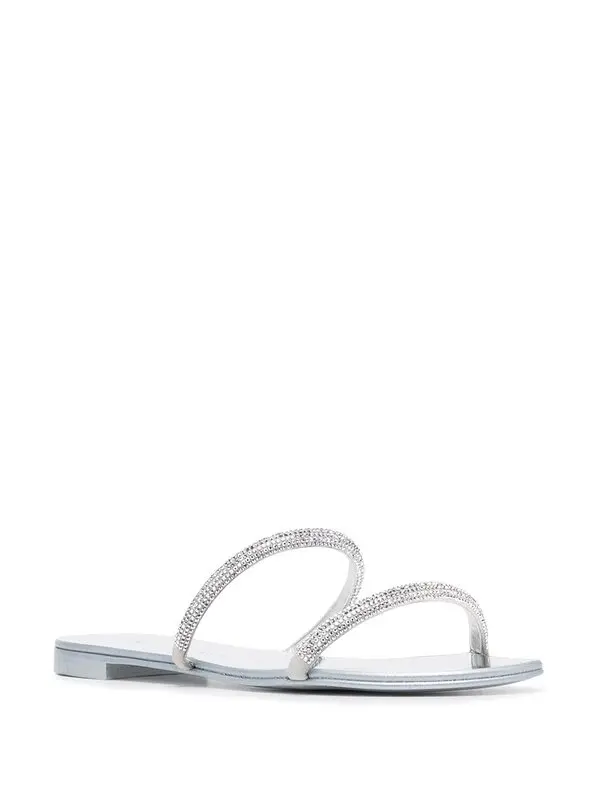 GIUSEPPE ZANOTTI Crystal Embellished Flat Sandals