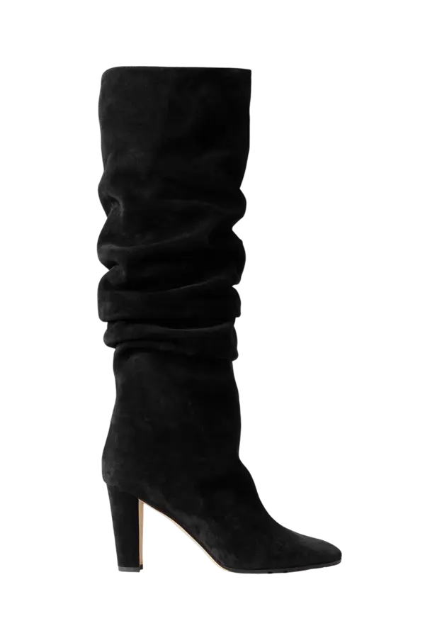 Manolo Blahnik Calassohi 90 Suede Knee Boots - Black