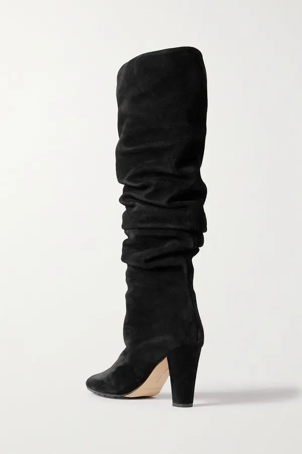 Manolo Blahnik Calassohi 90 Suede Knee Boots - Black