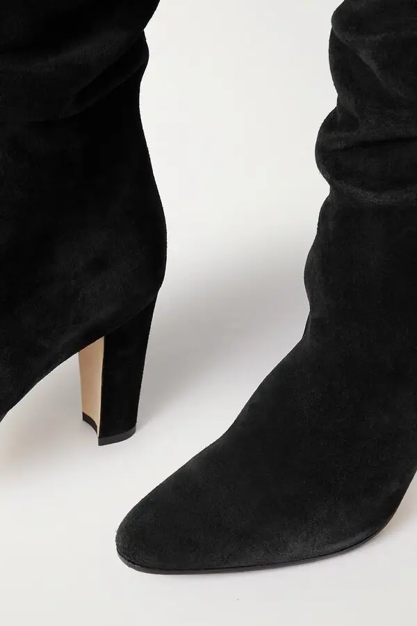 Manolo Blahnik Calassohi 90 Suede Knee Boots - Black