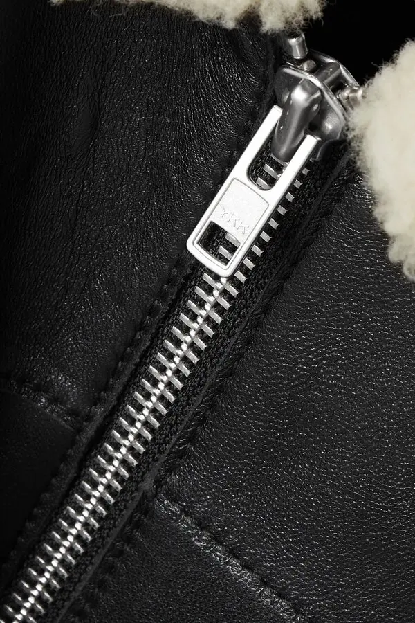 STAND STUDIO Emery Shearling-trimmed Leather Jacket