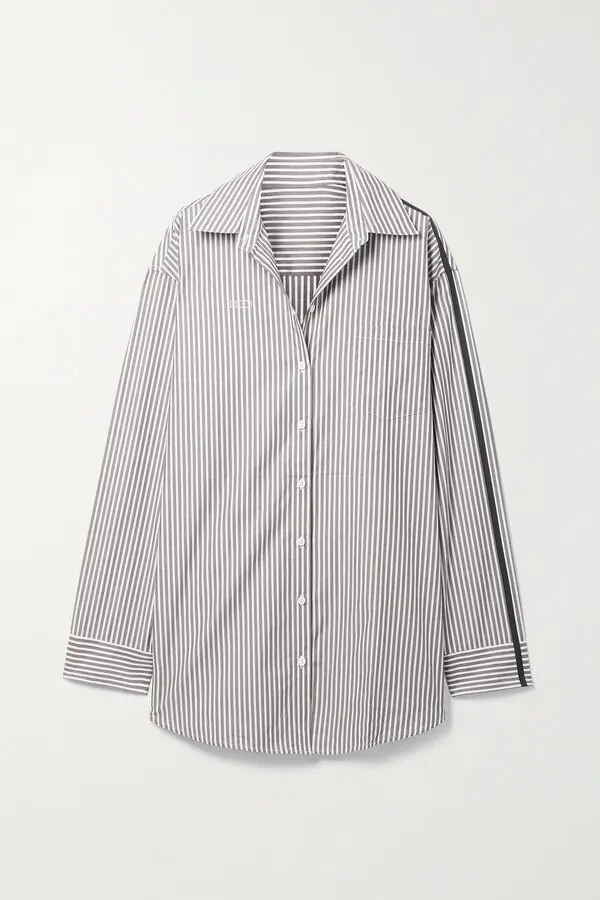 PETER DO Peter Oversized Striped Cotton-poplin Shirt