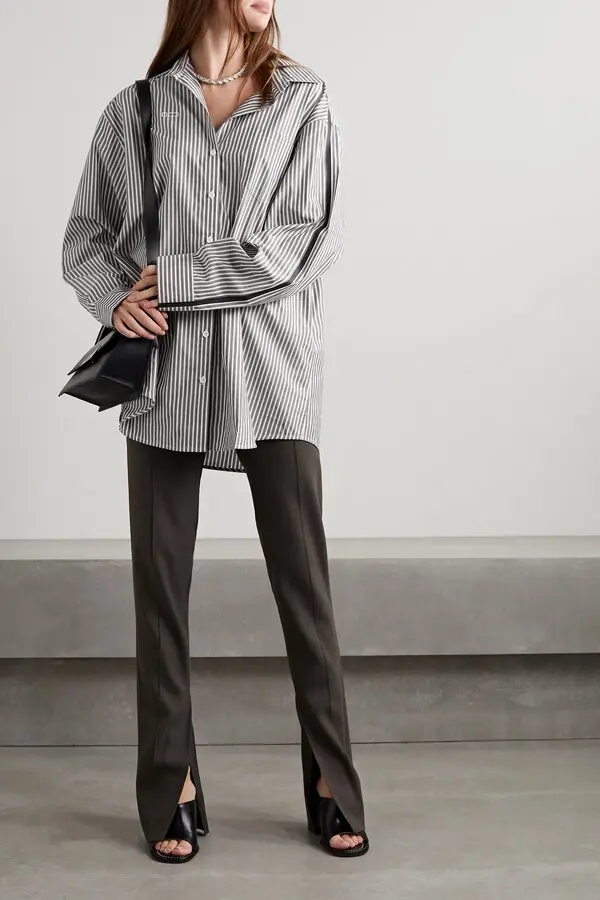 PETER DO Peter Oversized Striped Cotton-poplin Shirt