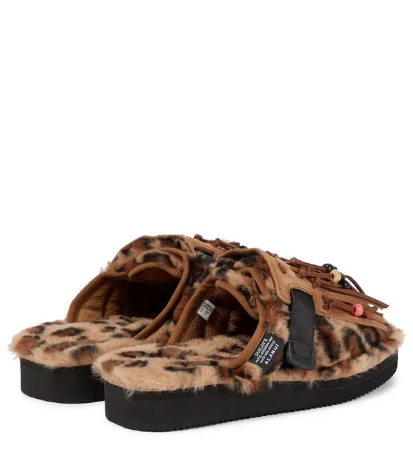 Alanui X Suicoke Zavo Faux Fur Slippers In Multicoloured - 50% Off