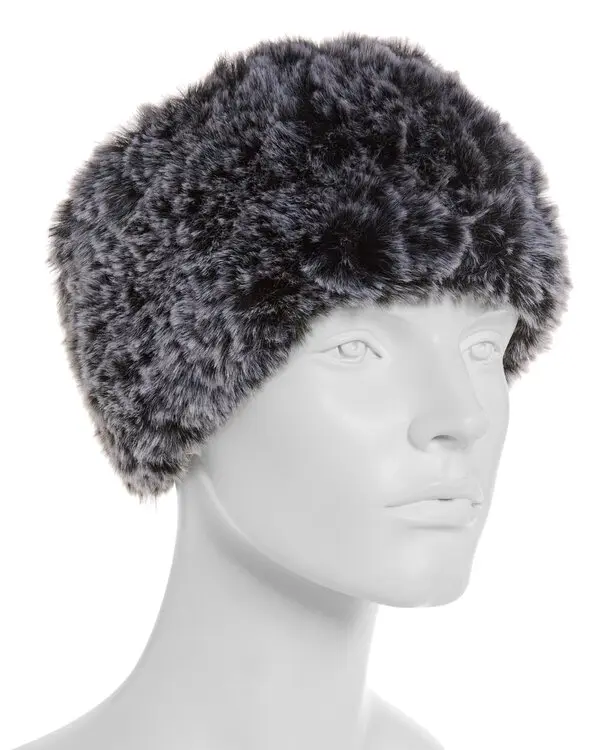 Surell Faux Fur Knit Beanie With Earmuffs