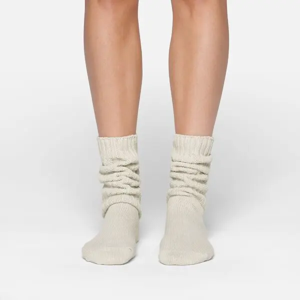 SKIMS Cable Knit Slouch Socks - Bone