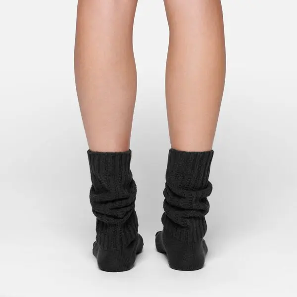 SKIMS Cable Knit Slouch Socks - Soot