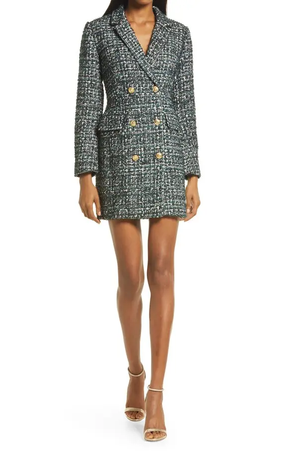 long sleeve green floral dress Adelyn Rae Taylor Embroidery Ruffle Hem Mini Dress – RJ Pope main image 0