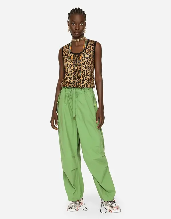 Dolce & Gabbana Leopard-print Jersey Tank Top - Multicolor