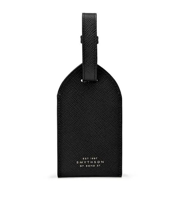 Smythson Leather Panama Luggage Tag