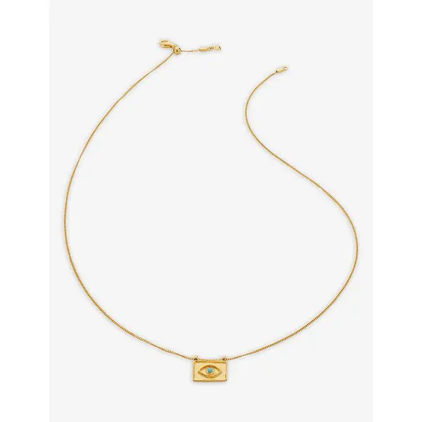 Monica Vinader Evil Eye Yellow Gold Vermeil Pendant Necklace - Turquoise