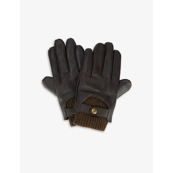 DENTS Leather Touchscreen Gloves - Brown/brown