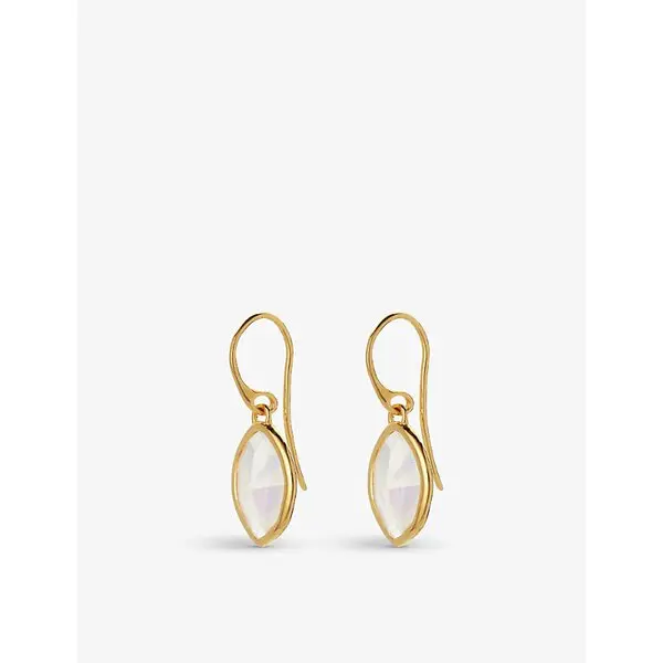 Monica Vinader Petal 18ct Recycled Yellow-gold Plated Vermeil Sterling-silver And Moonstone Earrings - White