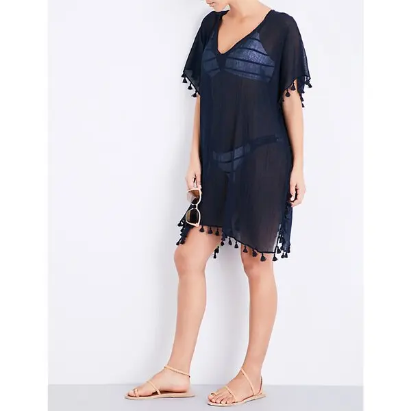 Seafolly Amnesia Cotton Kaftan - Indigo