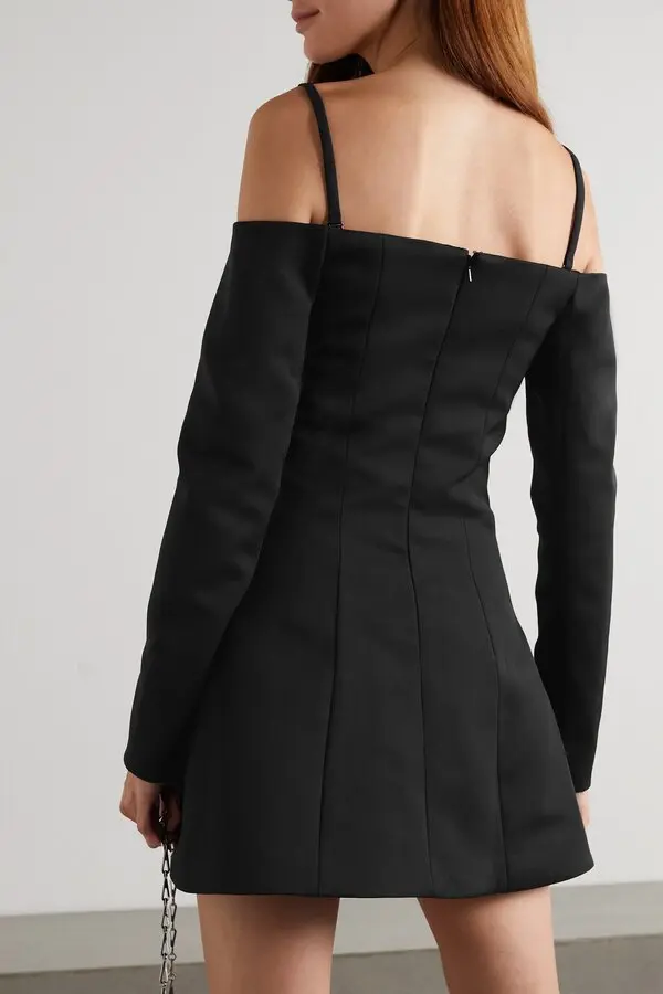 Coperni Cold-shoulder Wool-twill Mini Dress