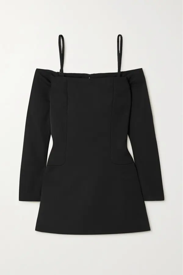 Coperni Cold-shoulder Wool-twill Mini Dress