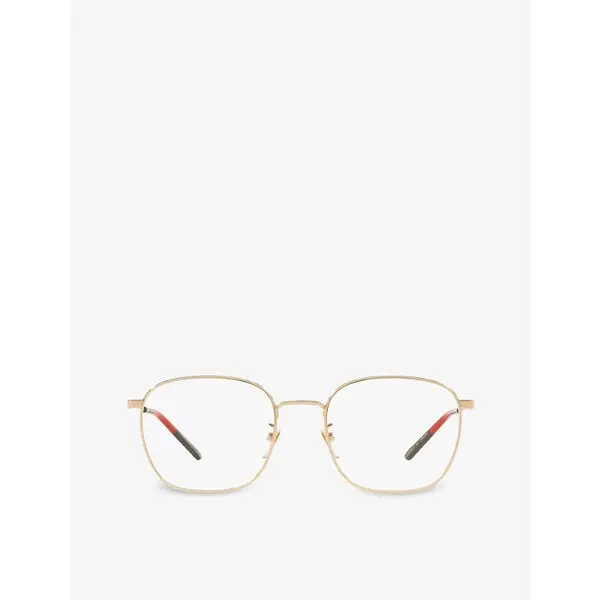Gucci Gg0681o Rectangle-frame Optical Glasses - Gold