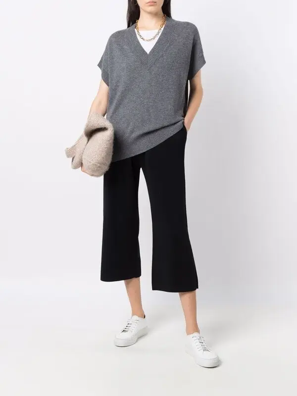 ALLUDE Cropped Wide-leg Wool Trousers