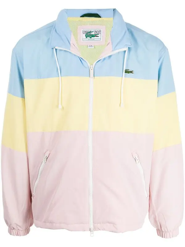 Lacoste Colourblock Zip-Up Windbreaker Jacket In Blue - 30% Off