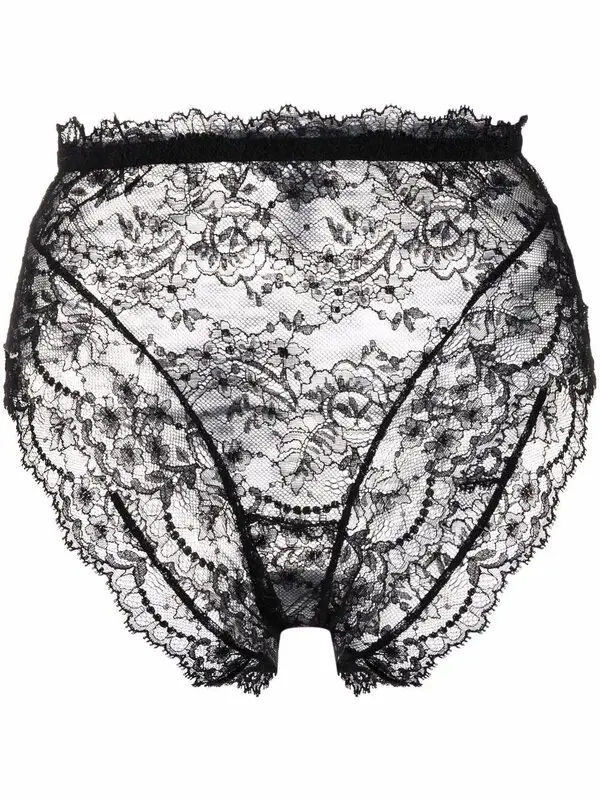 Dolce & Gabbana High-waisted Chantilly-lace Briefs - Black