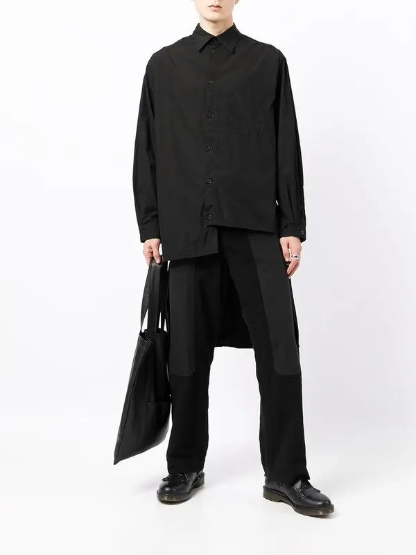 トップス Yohji Yamamoto 23SS Asymmetry Shirt COTTON JERSEY ASYMMETRICAL T-SHIRT WITH GATHERED STRINGS – THE