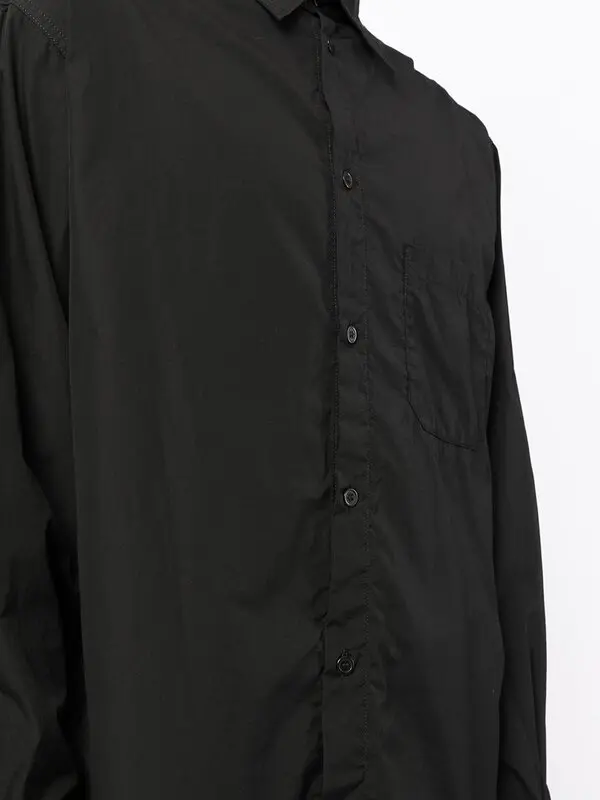 Yohji Yamamoto Asymmetric Cotton Shirt In Black - 30% Off