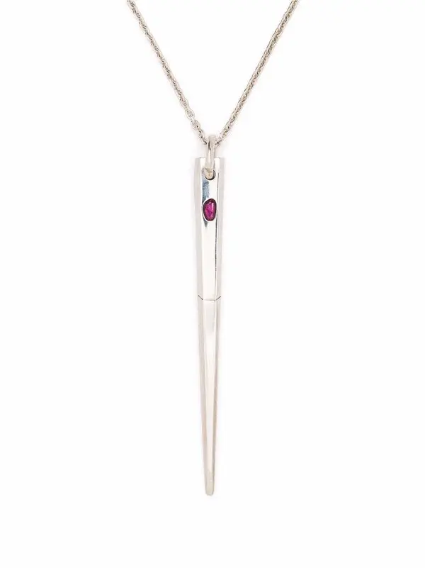 PARTS OF FOUR Big Spike Pendant Necklace - Silver