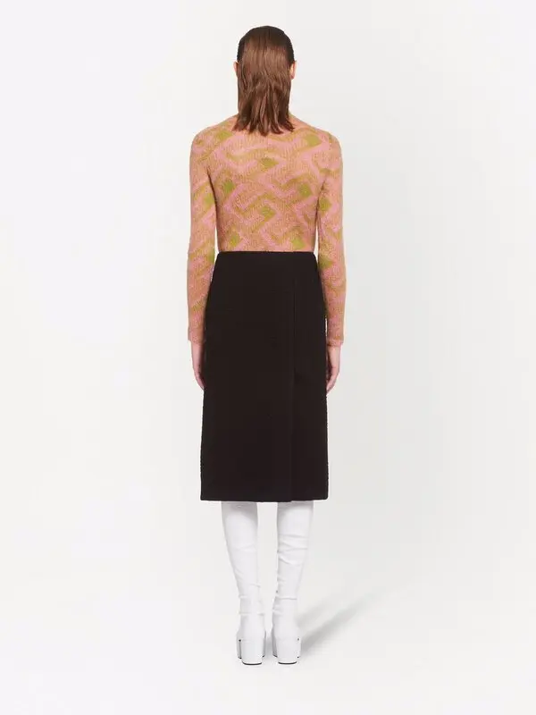 Prada Button-detailed Midi Skirt