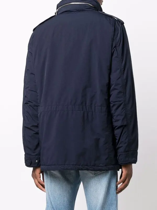 Aspesi Crinkled-finish Military Jacket - Blue