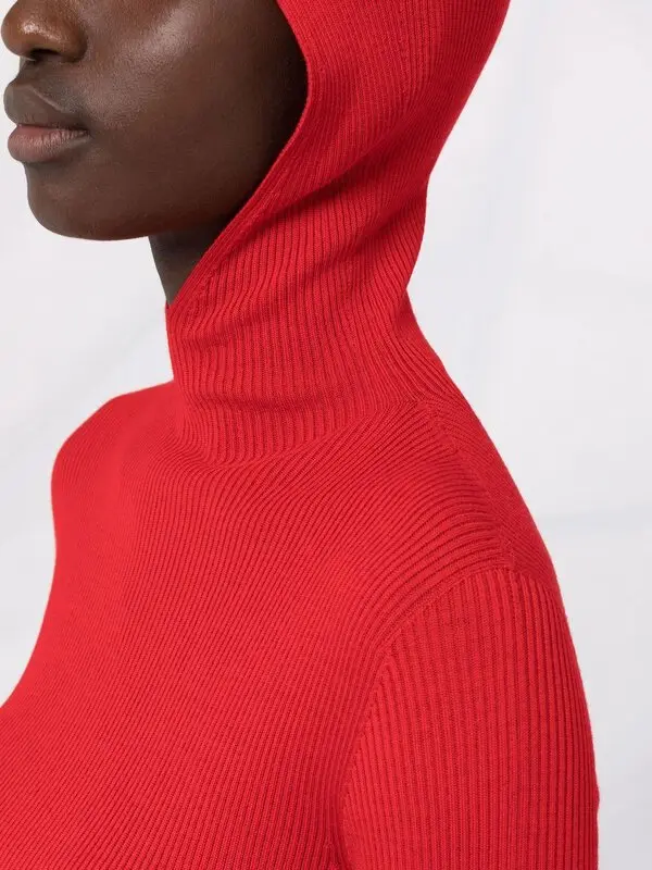 JIL SANDER Ribbed Knit Hoodie