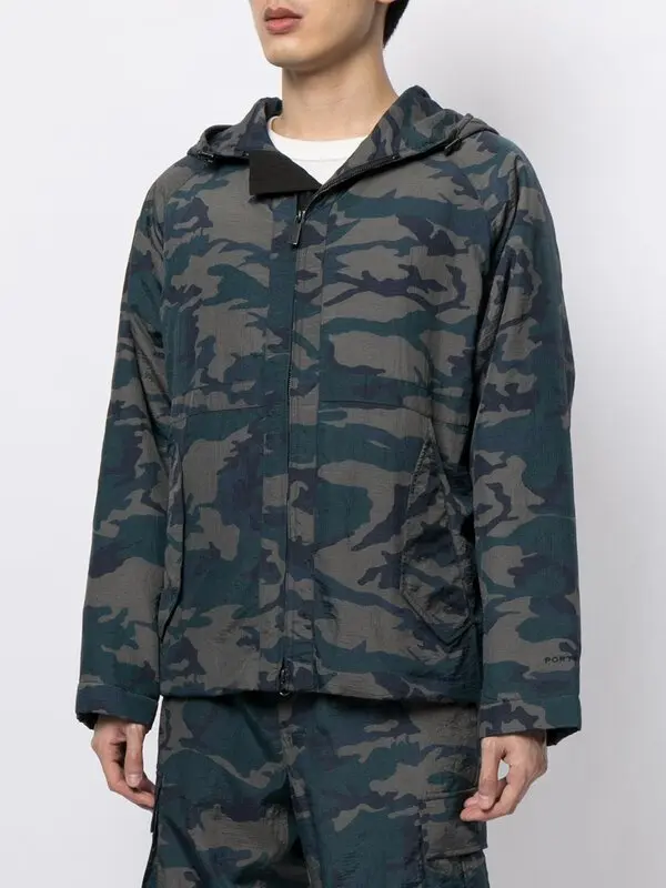 PORTS V Camouflage-print Hooded Jacket