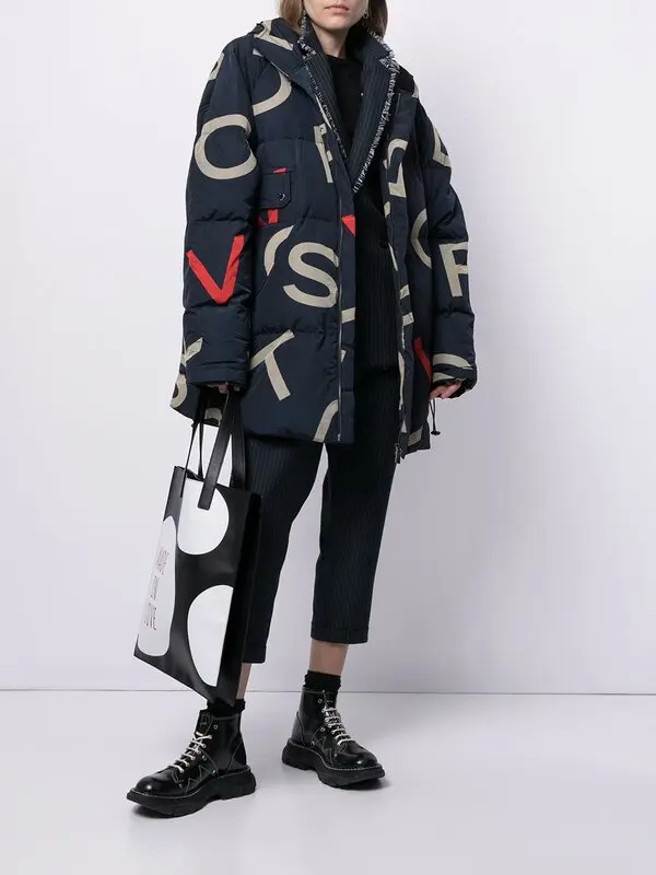 PORTS V Logo-print Oversized Padded Jacket
