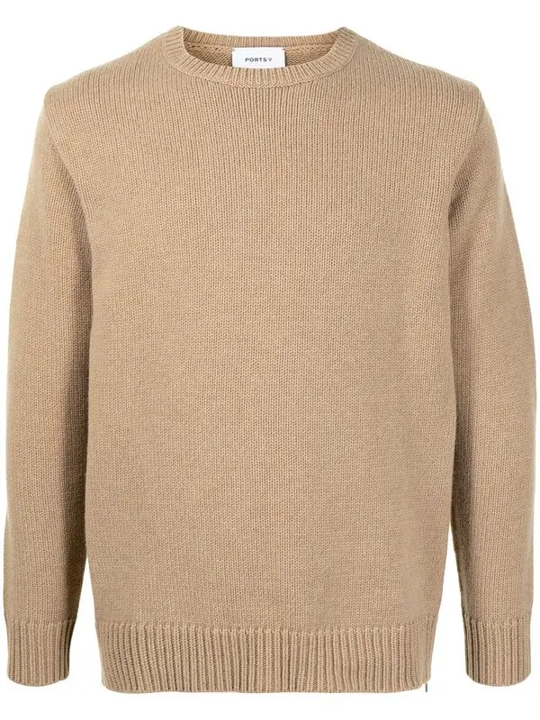 PORTS V Zip-detail Wool Jumper