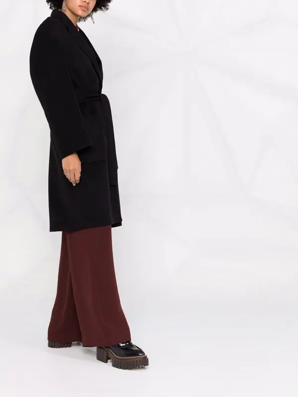 10 CORSO COMO Belted Wool Coat - Black