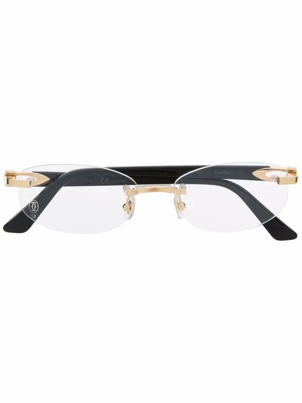 CARTIER Frameless Rounded Glasses - Black
