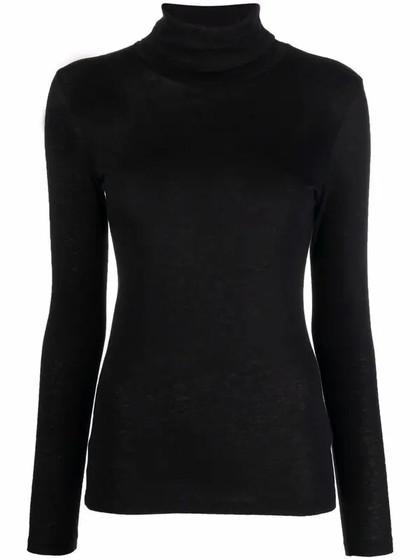 Majestic Filatures Roll Neck Jumper - Black