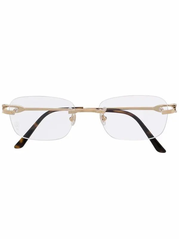 CARTIER Rectangle-frame Eyeglasses - Gold