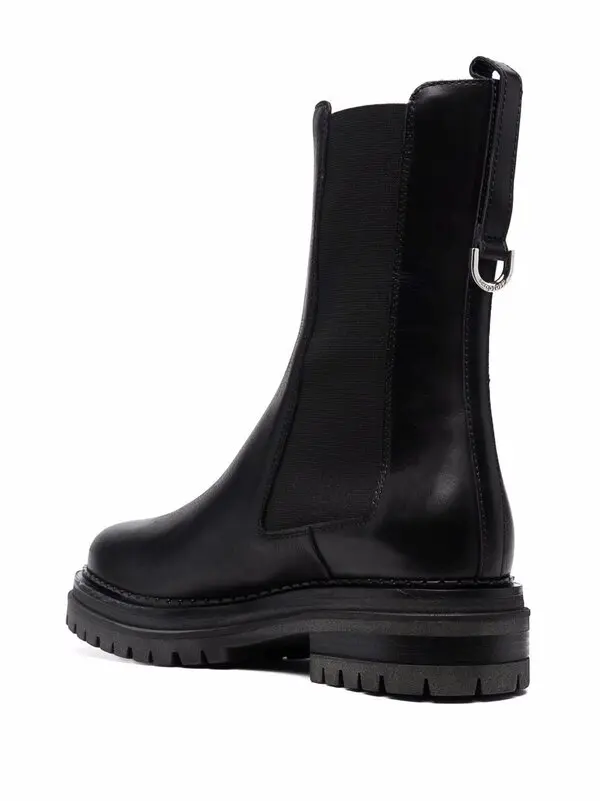 SERGIO ROSSI Ridged Leather Boots