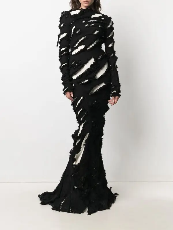 Rick Owens Distressed Rip-detail Gown