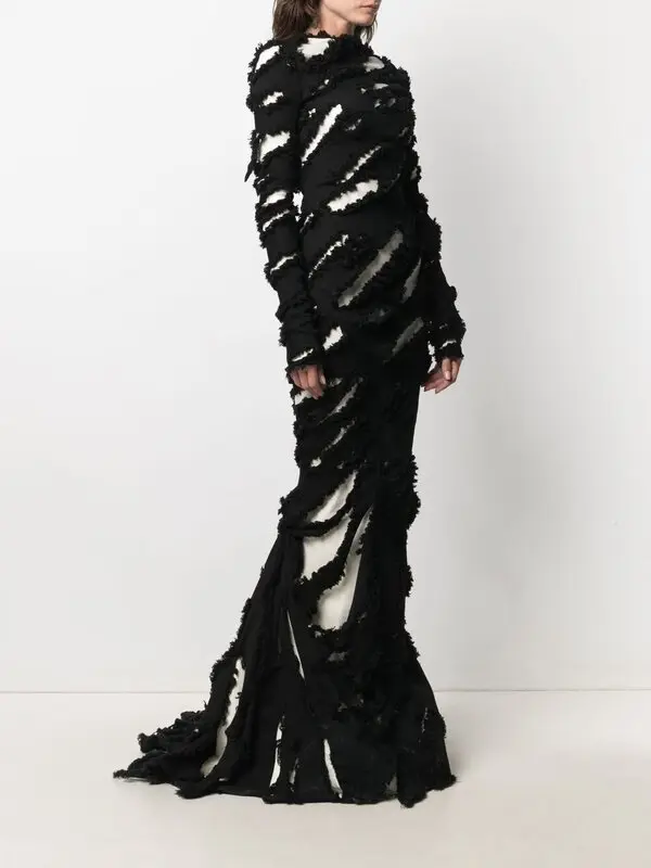 Rick Owens Distressed Rip-detail Gown