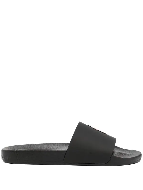 Polo Ralph Lauren Logo-print Slip-on Sandals - Black