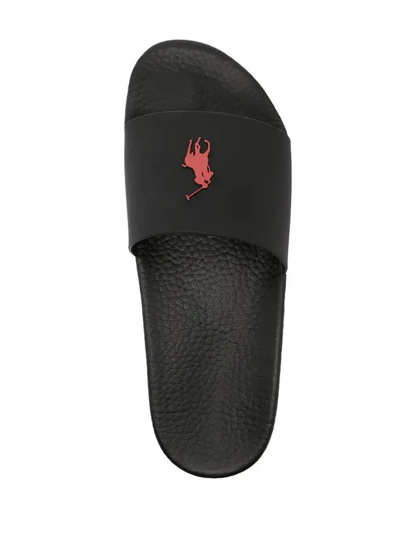 Polo Ralph Lauren Logo-print Slip-on Sandals - Black