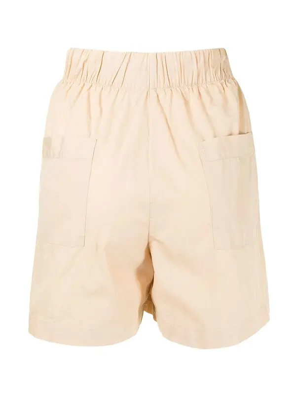 TEKLA Poplin Drawstring Pajama Shorts - Neutrals
