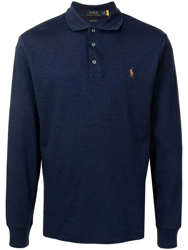 Polo Ralph Lauren Logo-embroidered Long-sleeve Polo Shirt - Blue