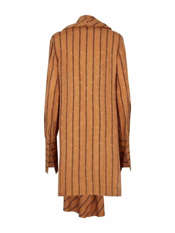 Fendi Karligraphy Striped Silk Dress