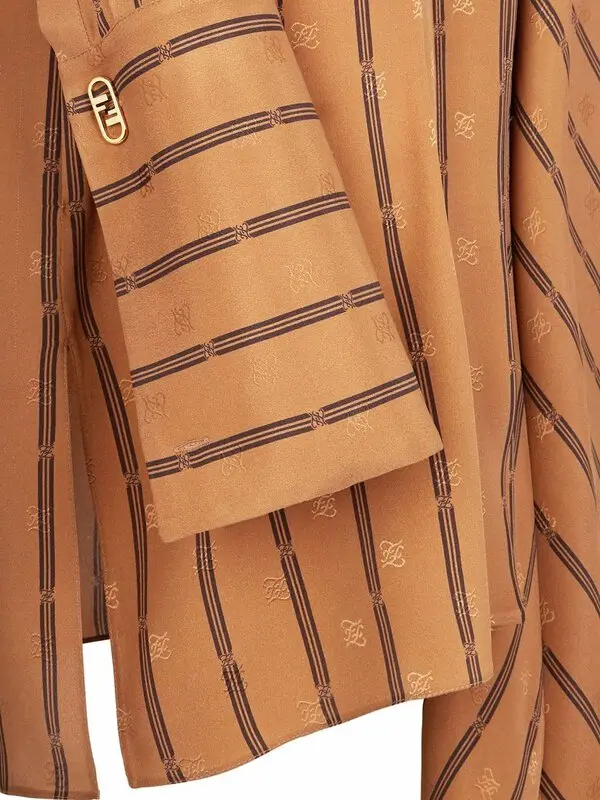 Fendi Karligraphy Striped Silk Dress